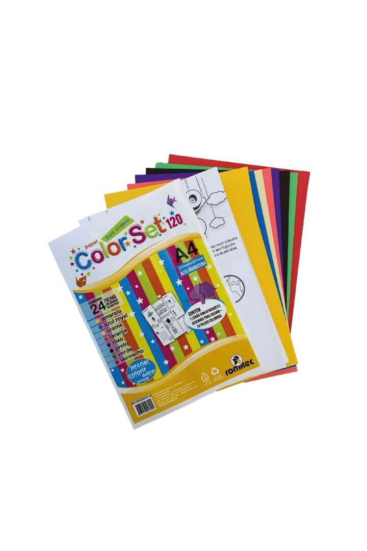 Color Set A4 Criativo Romitec 8 coreses Papel 120g | GPK